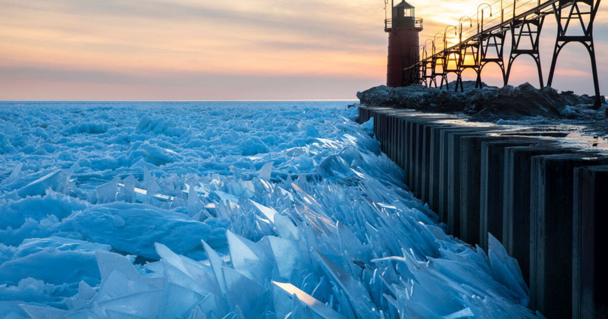 Les splendides photos du lac Michigan en train de dégeler - Geo.fr