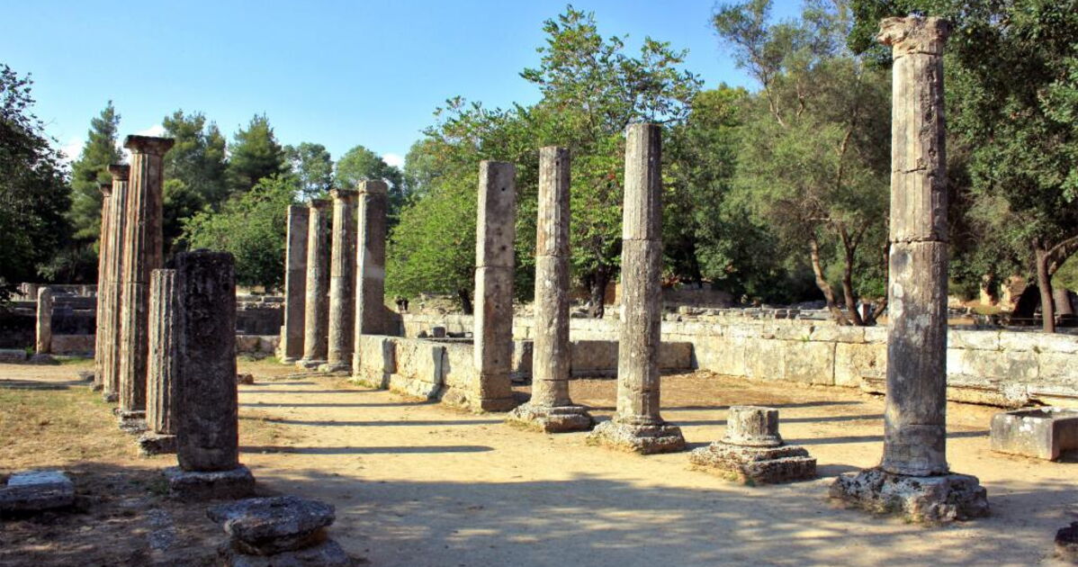 SITE D'OLYMPIE : PALESTRE _1452.jpg, La palestre est... - Geo.fr