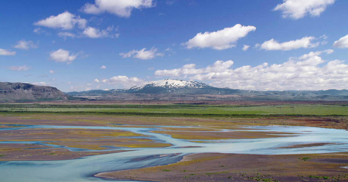 Hekla, Islande, Le volcan Hekla vu depuis le pano1 - Geo.fr