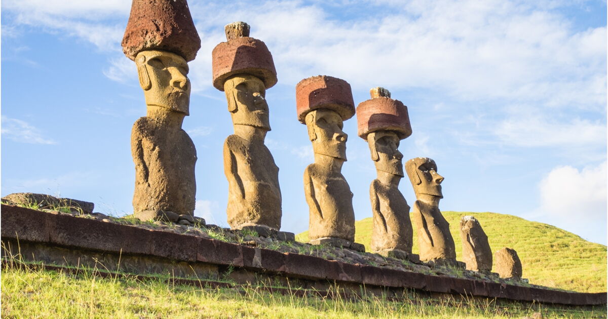 Moai, Moai au pays Rapa Nui (Isla de Pascua). - Geo.fr