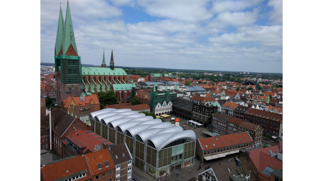 Lübeck, Vue du centre ville de Lübeck de l'eglise sankt... - Geo.fr