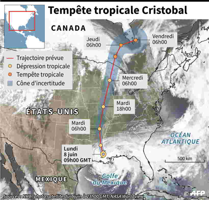 Etats-Unis: la tempête tropicale Cristobal va se réduire à une ...